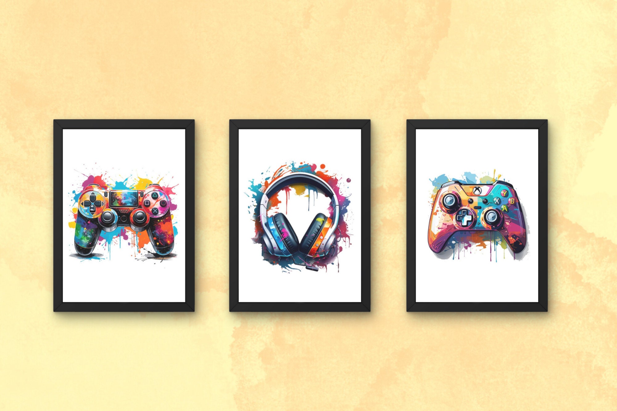 Gaming Prints, Gaming Poster, Gaming Wall Art Set of 3, Gaming Room ...