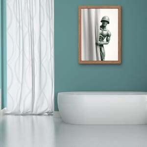 Green Army Men Bathroom Wall Art Soldier Peeking Out of Shower Curtain ...