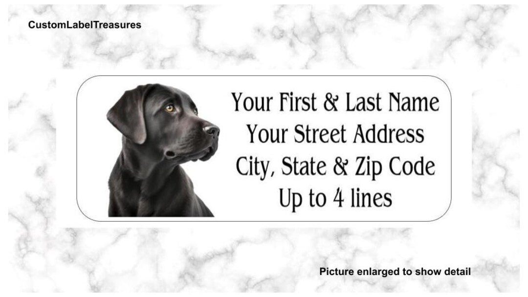 Set of 150 Black Lab Dog Labrador Return Mailing Address Labels ...