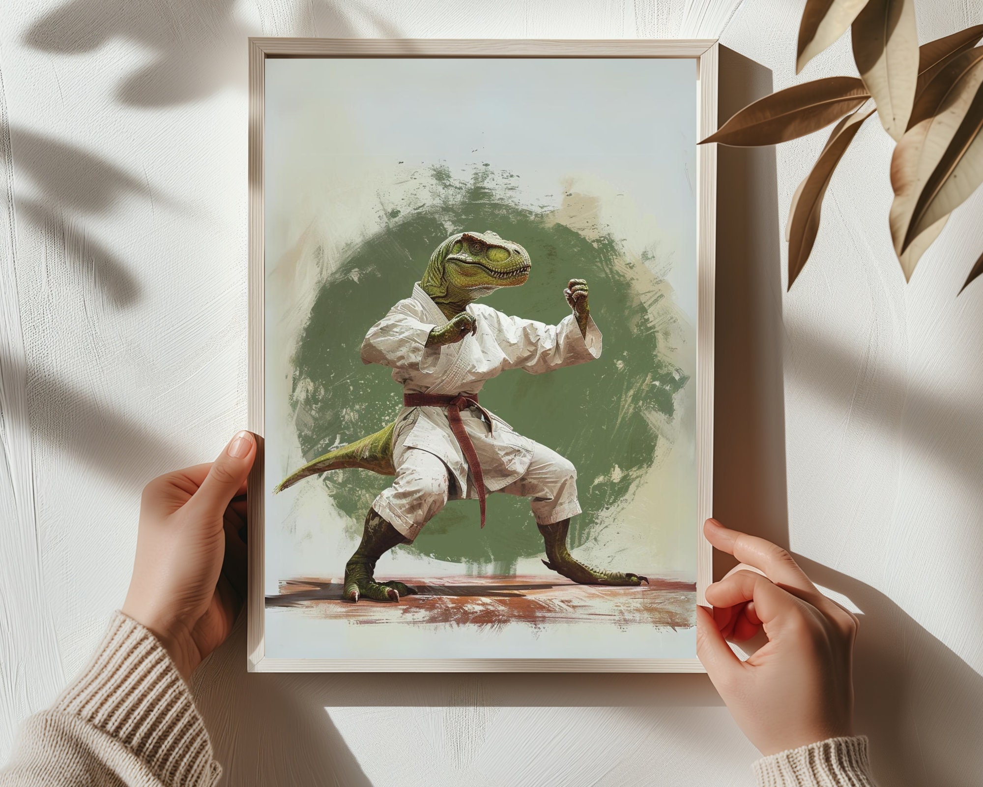 Karate Wall Art T-rex Dinosaur Wall Decor Martial Arts Print Dinosaur ...
