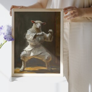 Sheep in Gi Karate Wall Art Wall Decor Martial Arts Print Rabbit Poster ...