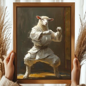 Sheep in Gi Karate Wall Art Wall Decor Martial Arts Print Rabbit Poster ...