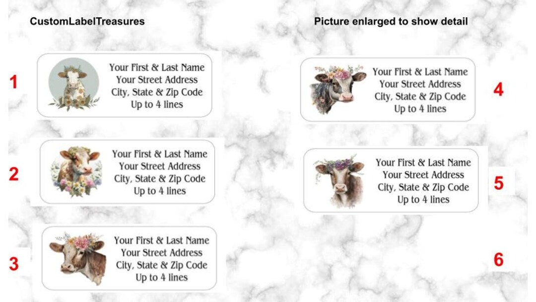 Set of 150 Primitive Country Cow Flowers 5 Designs You Choose Style ...