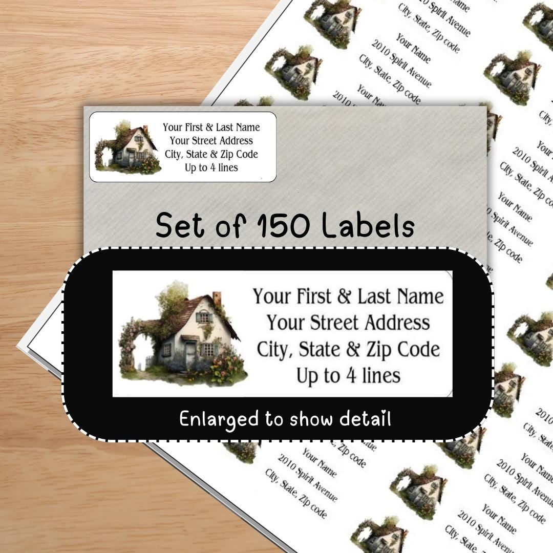 Personalized Cottage Address Labels: Country Cottagecore Mailing ...