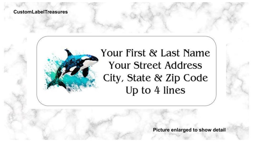 Killer Whale Orca Address Labels, Return Mailing Labels, Orca Stickers ...