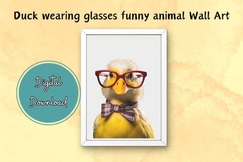 Funny Duck in Glasses Print Instant Download Duck Wall Art Nursery ...
