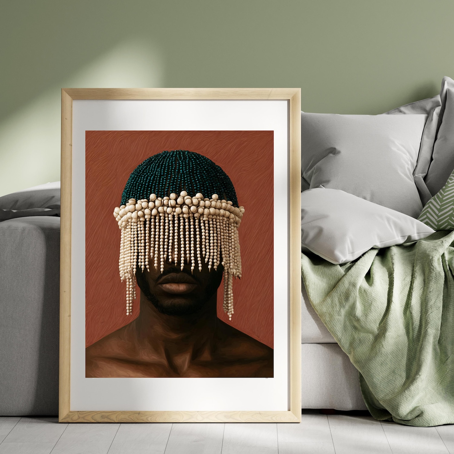 Beaded Headpiece Wall Art, Digital Download, Printable Male Fashion ...