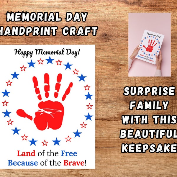 Memorial Day Handprint Craft - Etsy