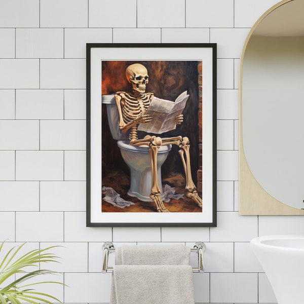 Skeleton on Toilet - Etsy