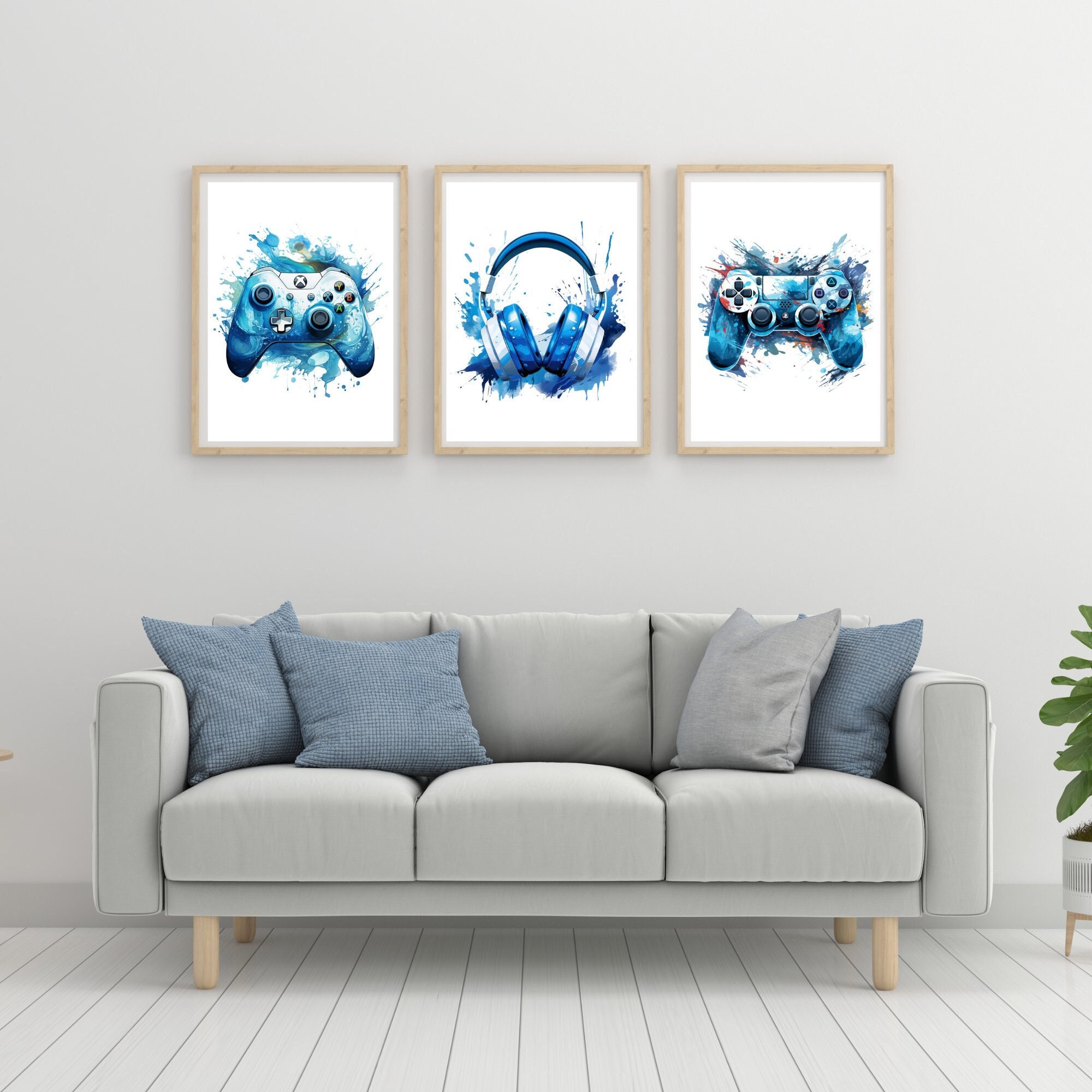 Gaming Prints, Gaming Poster, Gaming Wall Art Set of 3, Gaming Room ...