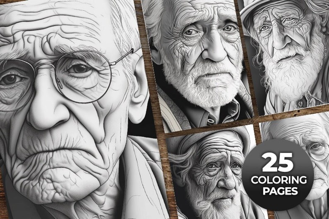 25 Portrait of an Old Man Coloring Pages Old Age Man - Etsy