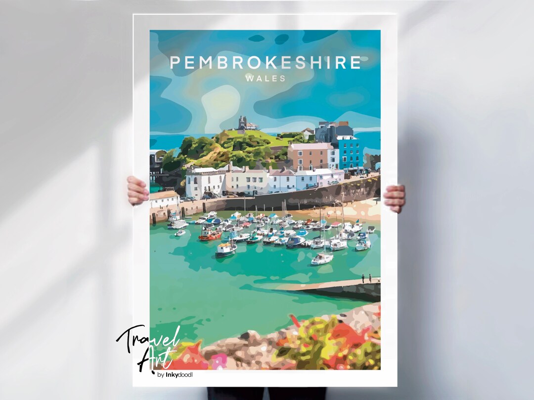 Wales Travel Poster , Pembrokeshire Poster , Wales Print ...