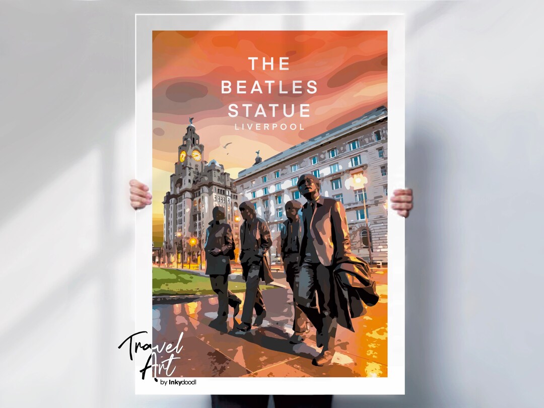 The Beatles Poster , Liverpool Travel Print , Retro Travel Poster , the ...