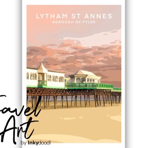 Lytham St Annes Poster - Travel Wall Art Print - Etsy