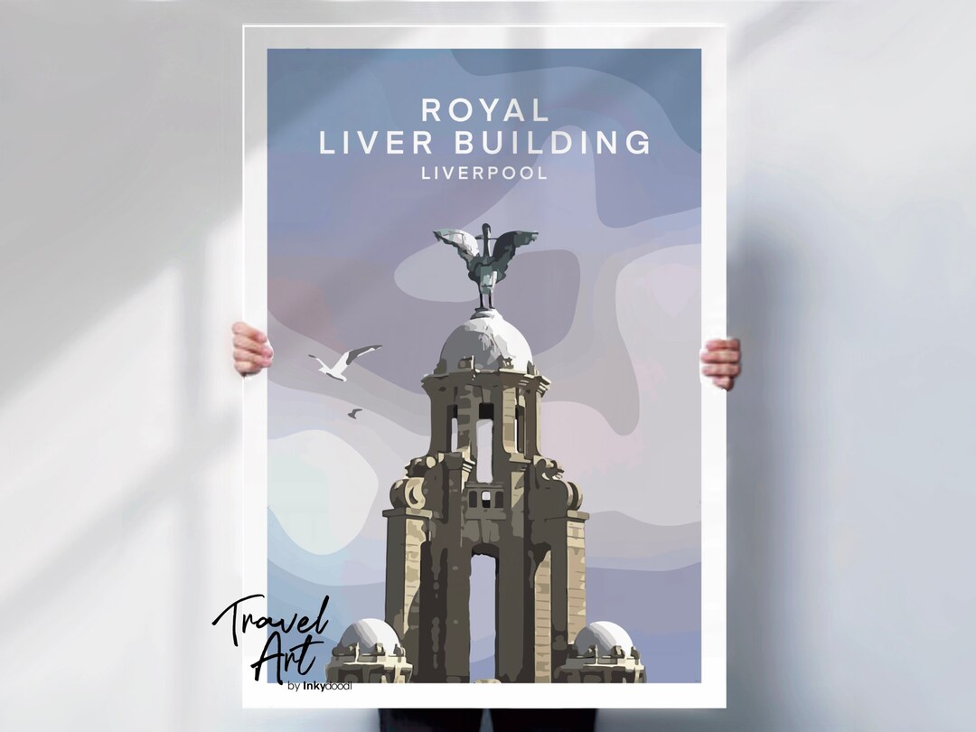 Liverpool Print - Royal Liver Building Travel Art Poster - Wall Hanging ...