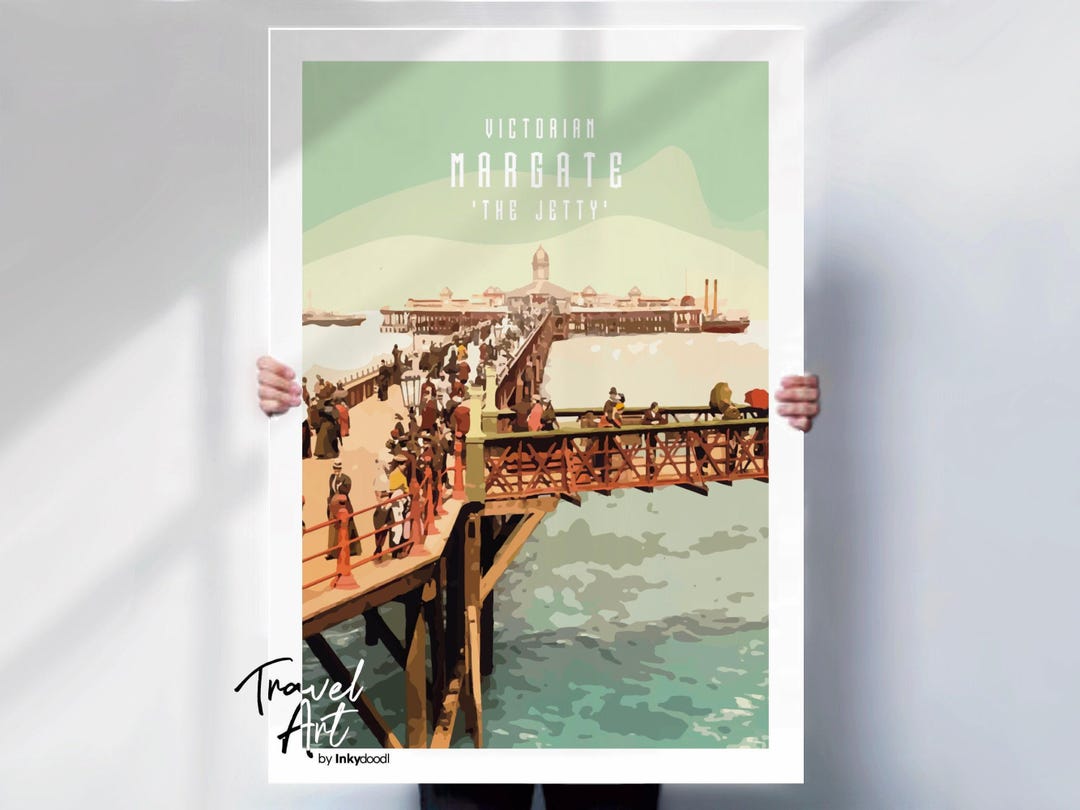 Victorian Margate Pier Print: Retro Kent Travel Poster - Etsy