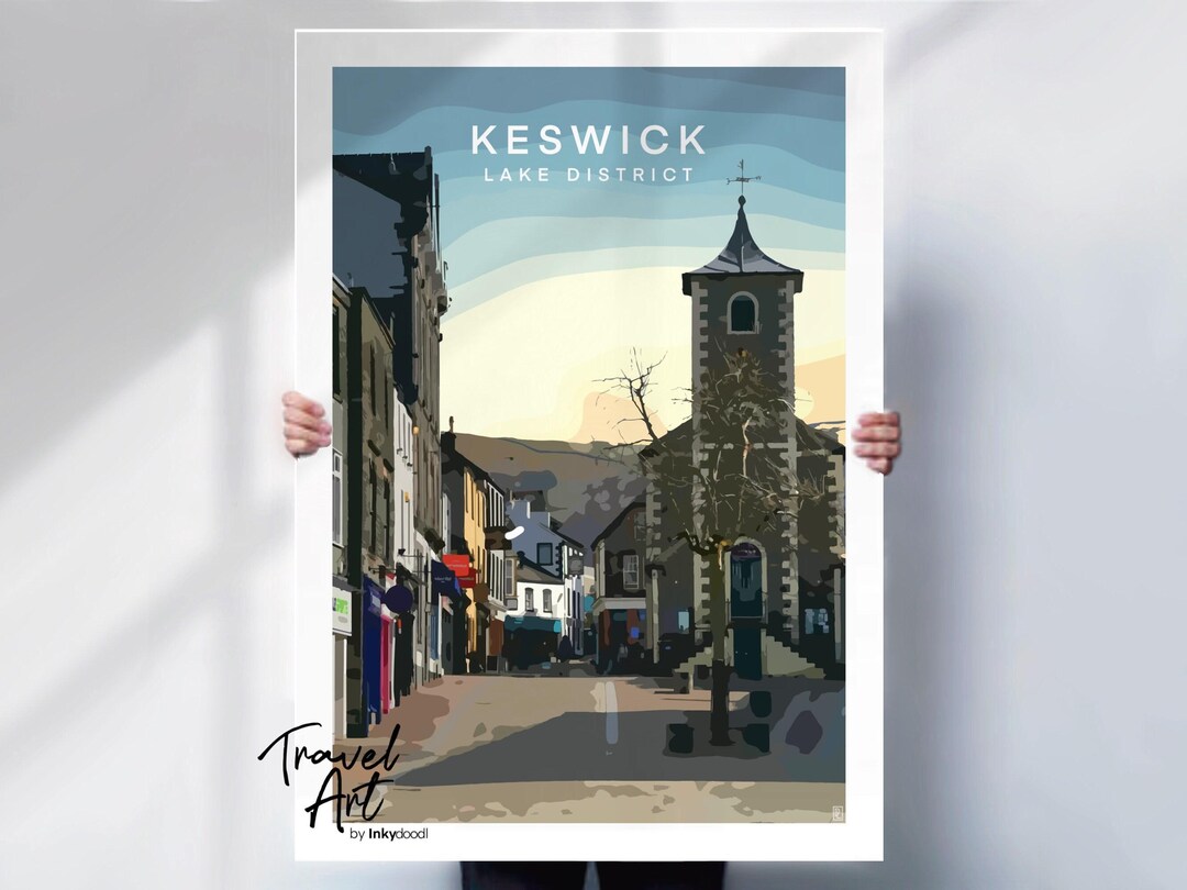 Keswick Art Print: Lake District Travel Poster - Etsy UK