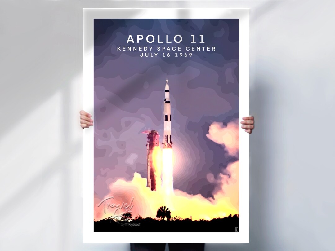Apollo 11 Print - Kennedy Space Center - 1969 Moon Landing - Etsy