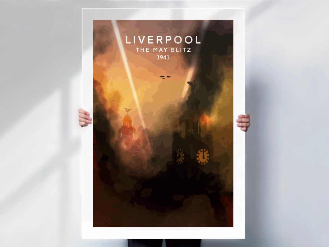 Liverpool Poster , May Blitz 1941 , Wall Art Print , Wall Hanging ...