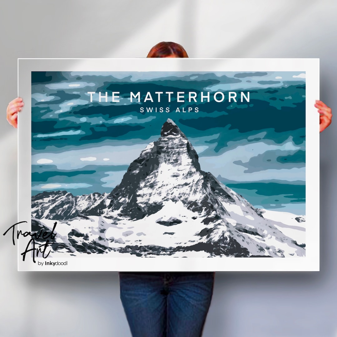 Swiss Alps Matterhorn Poster - Mountain Climbing Art - Special Place ...