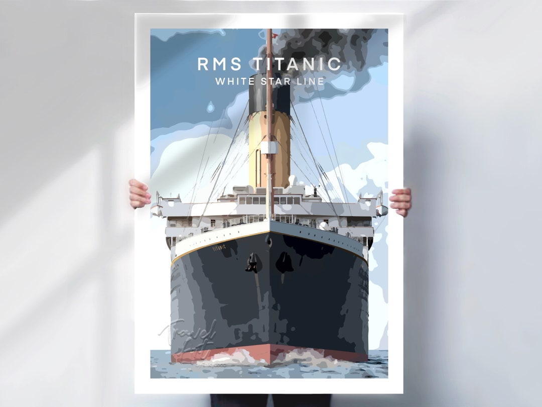 RMS Titanic Poster , Titanic Art Print , RMS Titanic Print , White Star ...