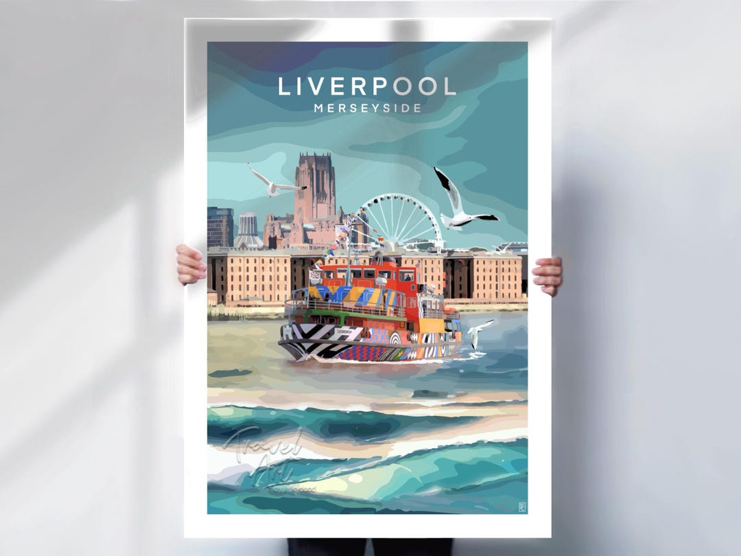Liverpool Waterfront Print , Albert Dock , Liverpool Cathedrals ...