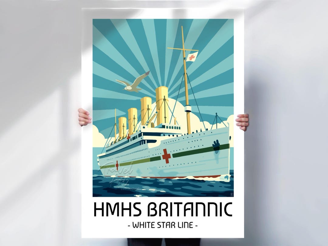 HMHS Britannic Poster: Vintage Ocean Liner Art, Nautical Wall Decor - Etsy