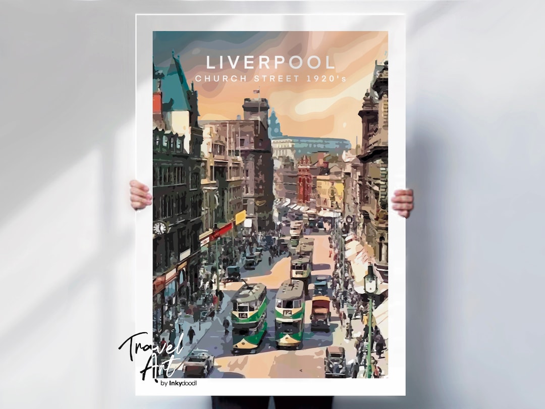 Liverpool 1920s Print , Liverpool Poster , Liverpool Vintage Print ...