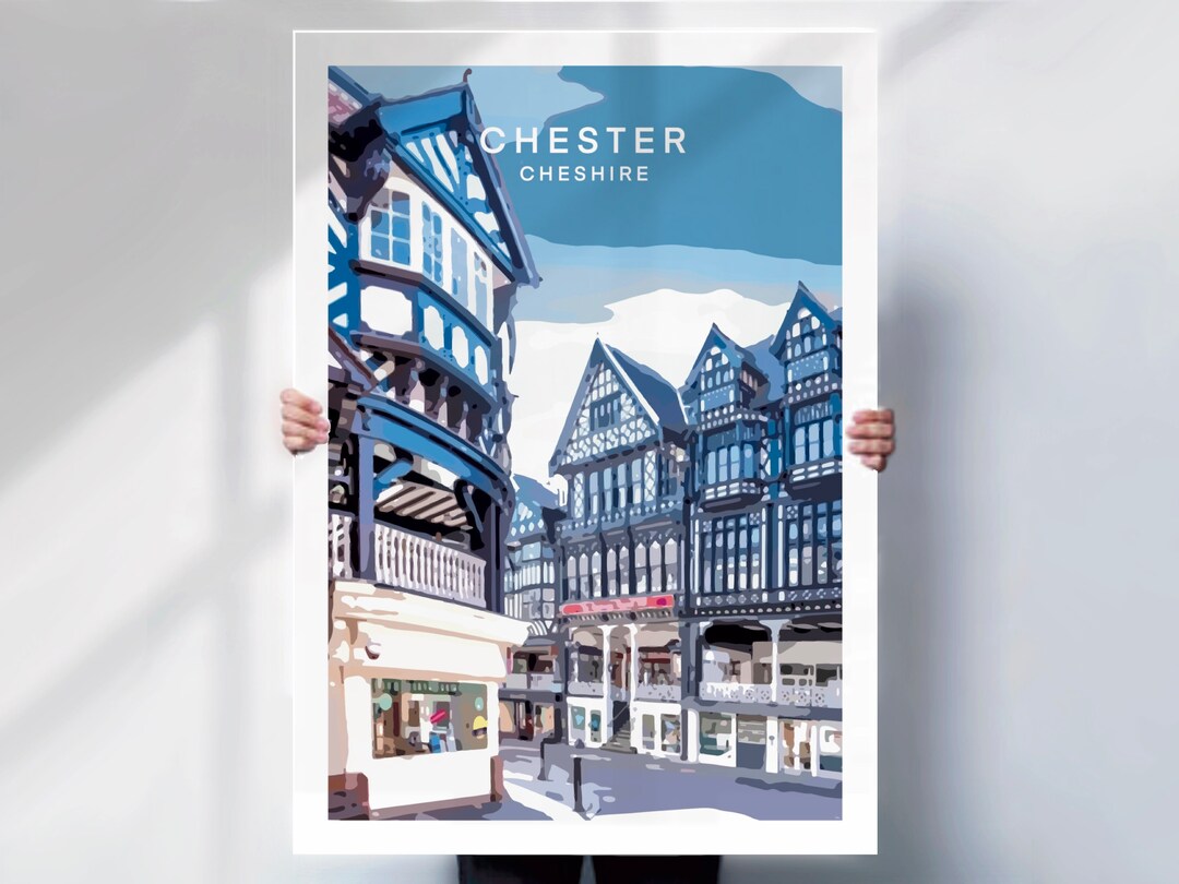 Cheshire Travel Art Print - Chester Poster Wall Hanging Home Decor ...