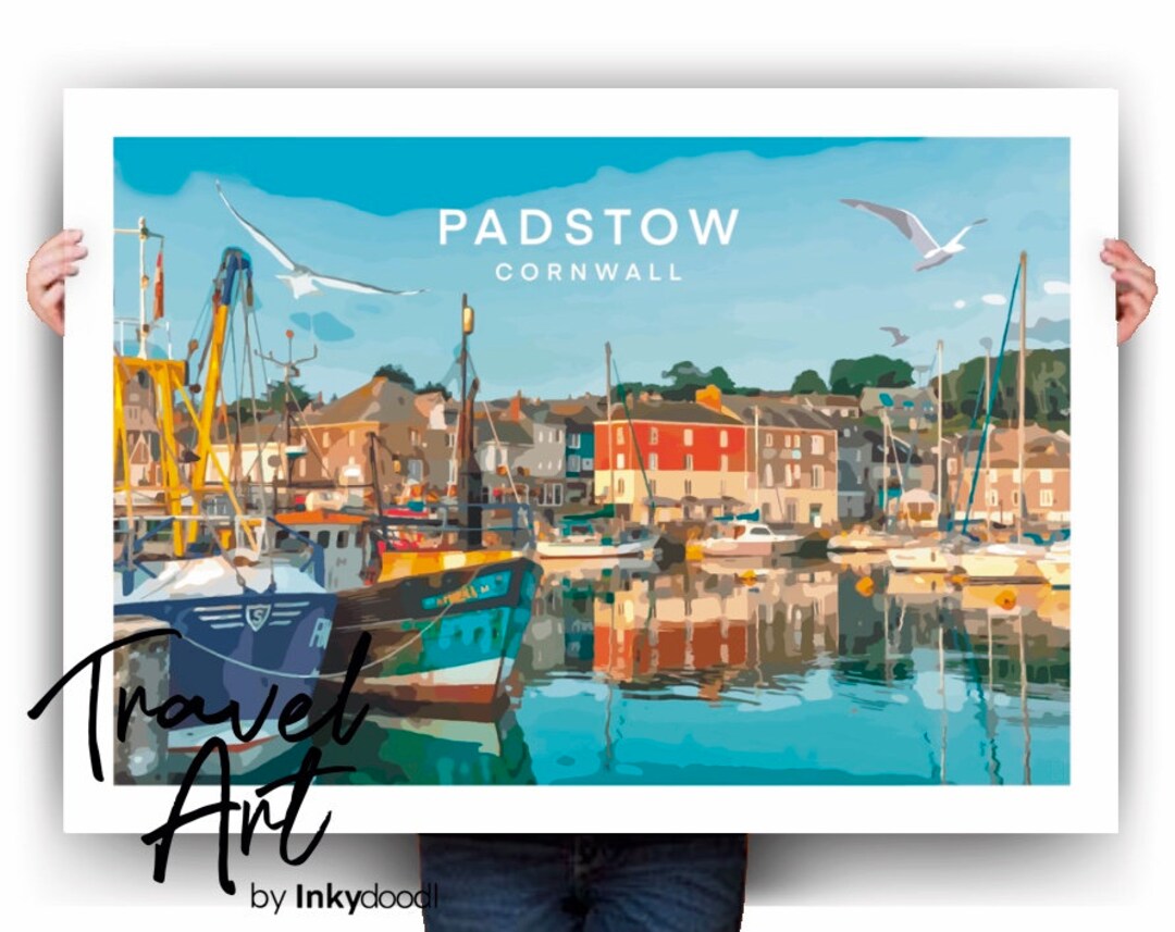 Cornwall Poster Padstow Print Cornwall Travel Poster - Etsy