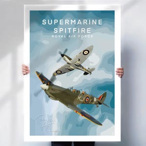 Supermarine Spitfire Poster – Royal Air Force Aircraft Wall Art ...