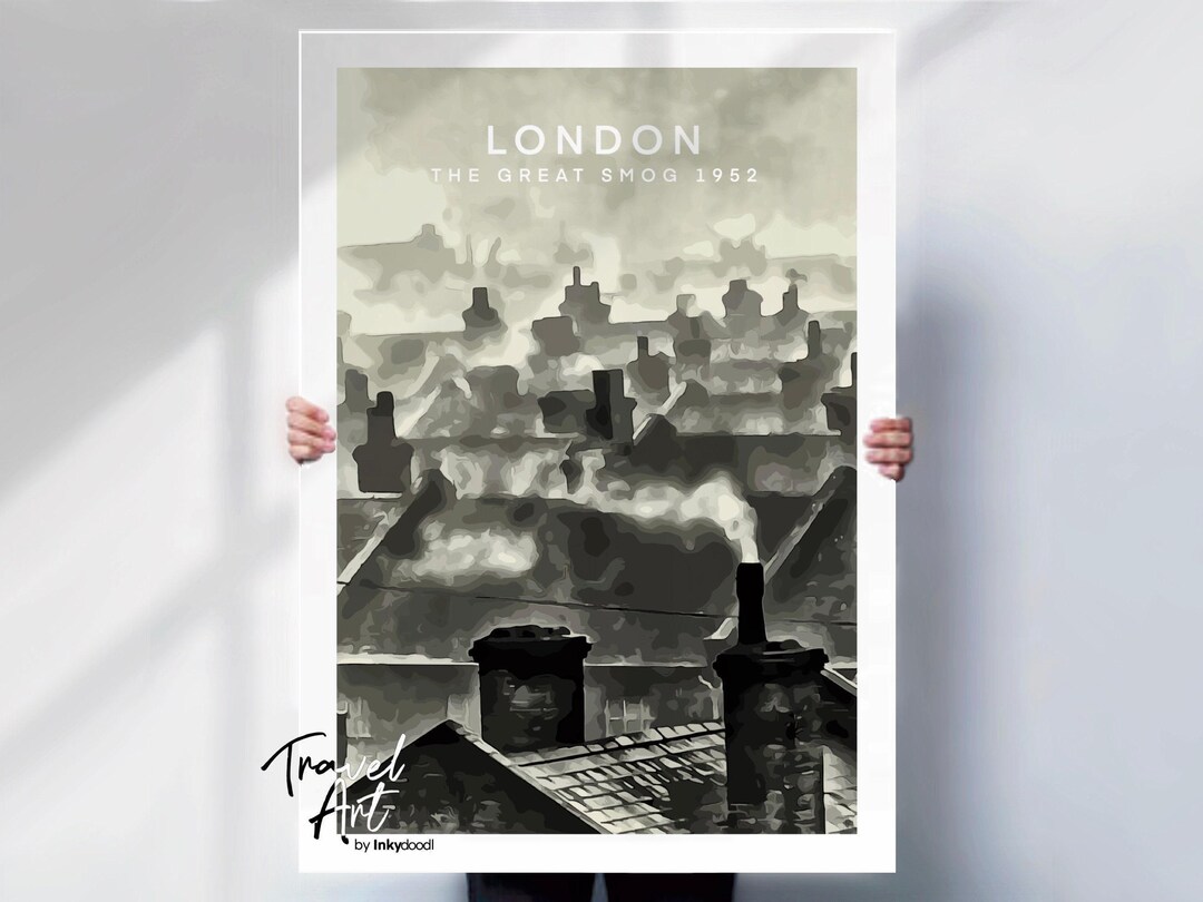 London 1952 Smog Retro Travel Poster - Special Gift for History Lovers ...
