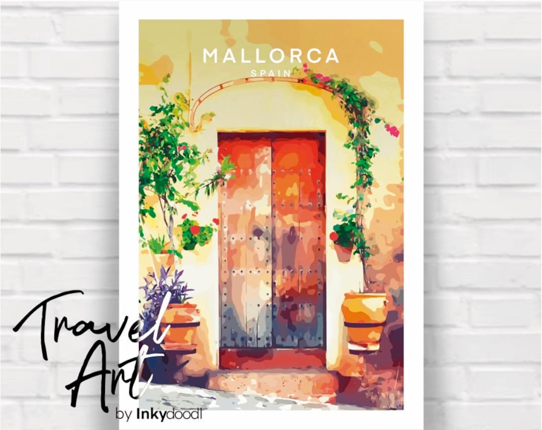 Mallorca Poster Spain Travel Poster Majorca Print Spain - Etsy