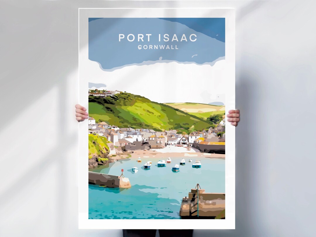 Cornwall Travel Poster - Port Isaac Wall Art - Special Place Gift - Etsy