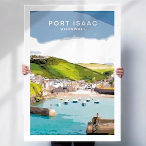 Cornwall Travel Poster - Port Isaac Wall Art - Special Place Gift - Etsy