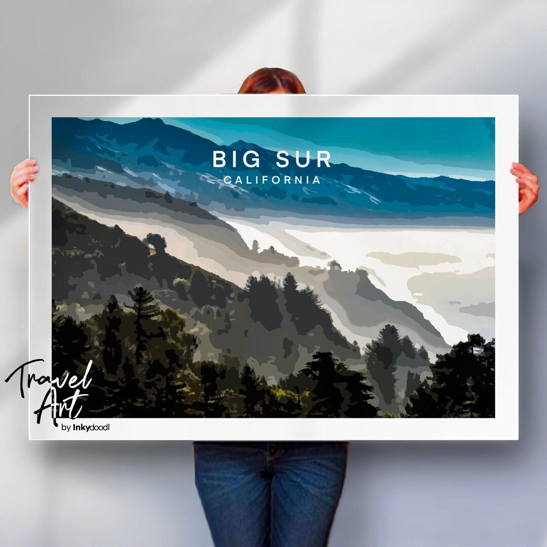 Big Sur California Landscape Poster Print - Unique Gift for Travelers ...