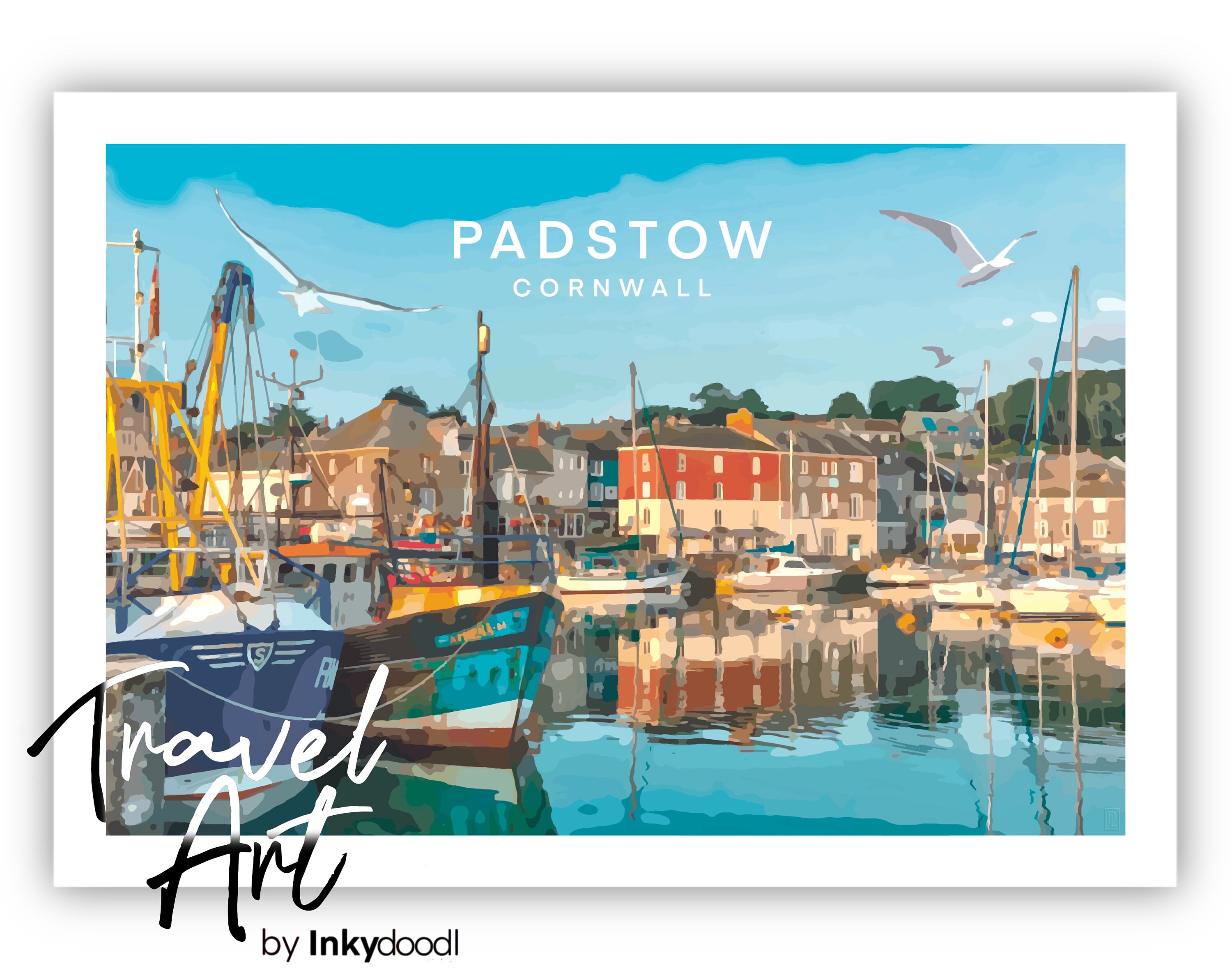 Cornwall Poster , Padstow Print , Cornwall Travel Poster , Padstow Wall ...