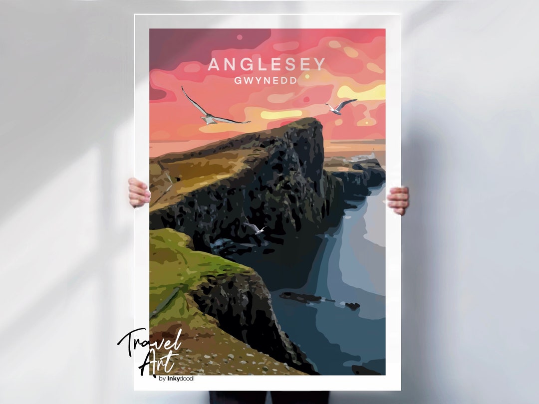 Anglesey Wales Print - Travel Poster for Special Place Gift - Travel ...