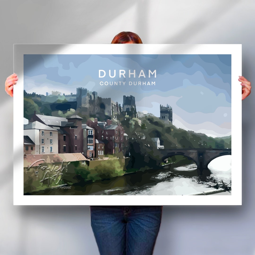 Durham Travel Print , Durham Cathedral and Castle , County Durham Wall ...