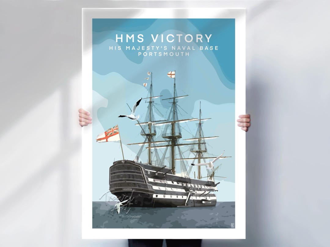 HMS Victory Print - Royal Navy Poster- Portsmouth Wall Art - Etsy UK