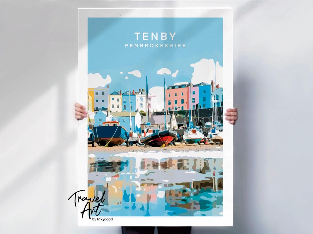 Tenby Wales Travel Poster: Pembrokeshire Coastal Art Print - Etsy