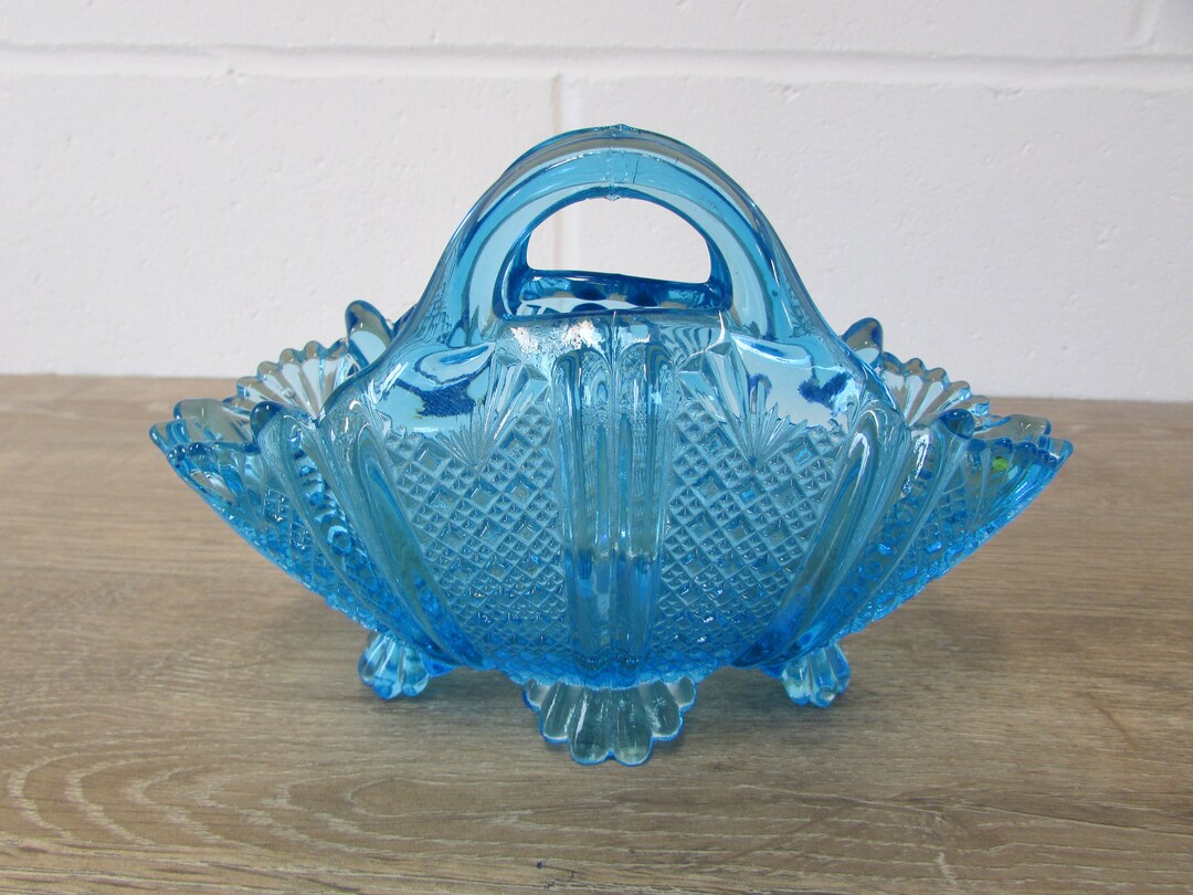 Victorian Davidson Blue Glass richelieu Posy Basket Rd 96945 Circa ...