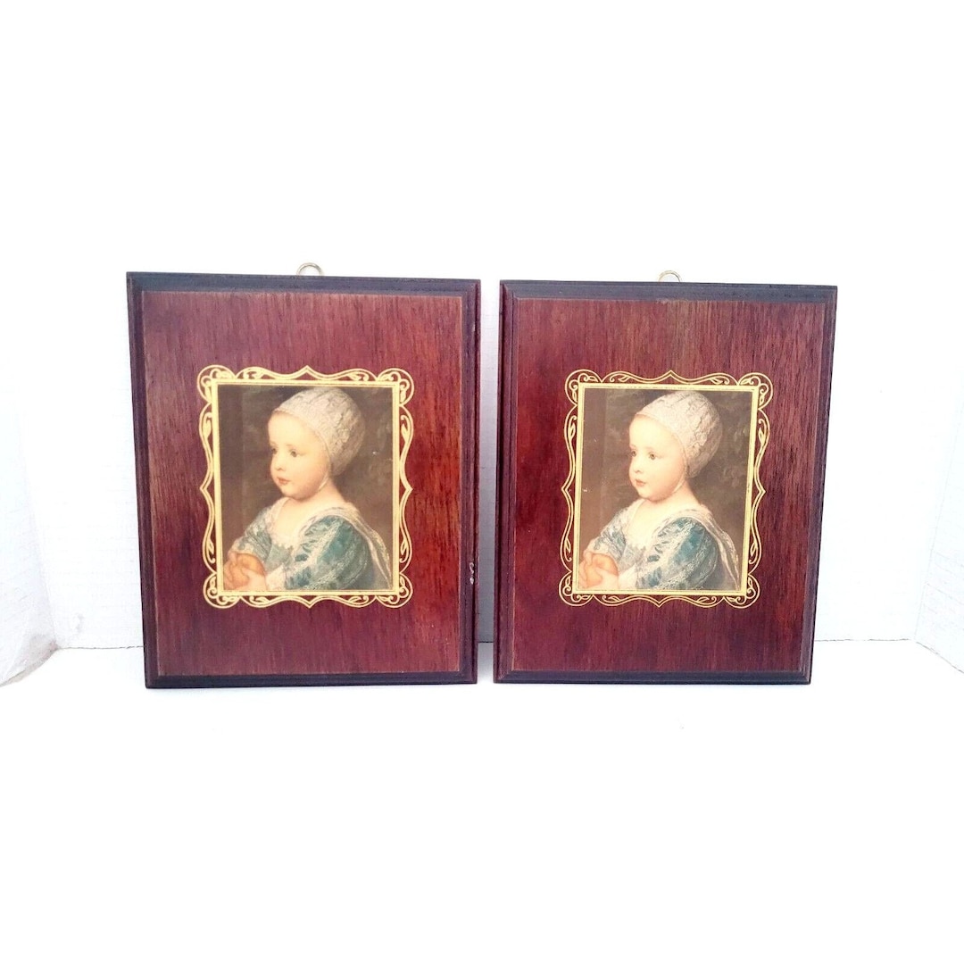 Vintage 2 Baby Stuart-van Dyke Wood Wall Plaques 23 Karat Gold ...