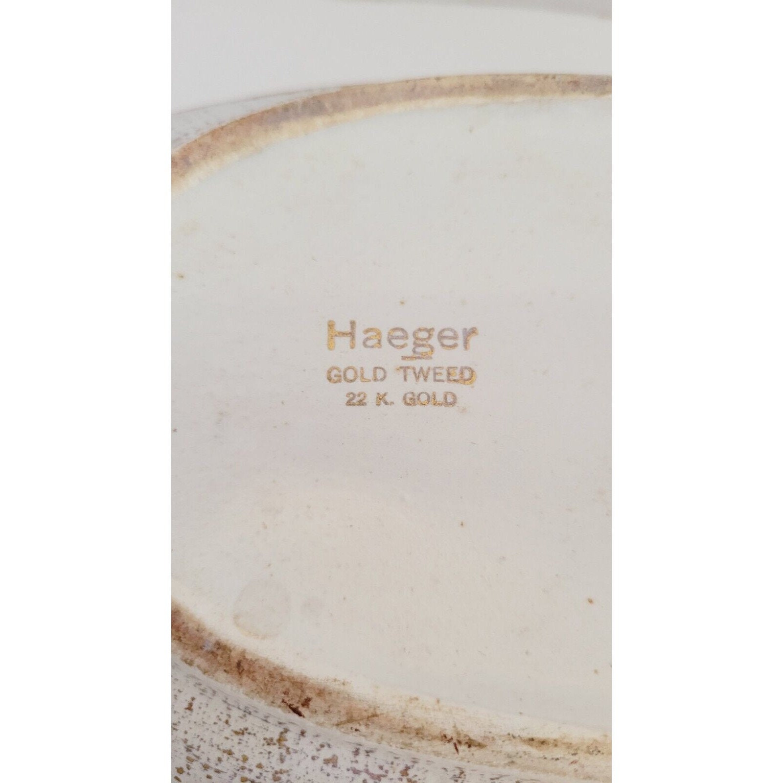 1960's Royal Haeger 22k Gold Tweed Oval Planter USA Art Pottery 14 ...