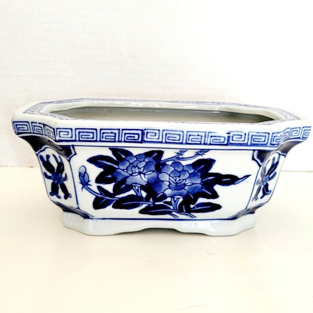 Blue & White Chinoiserie Cachepot Planter Ceramic Pottery - Etsy