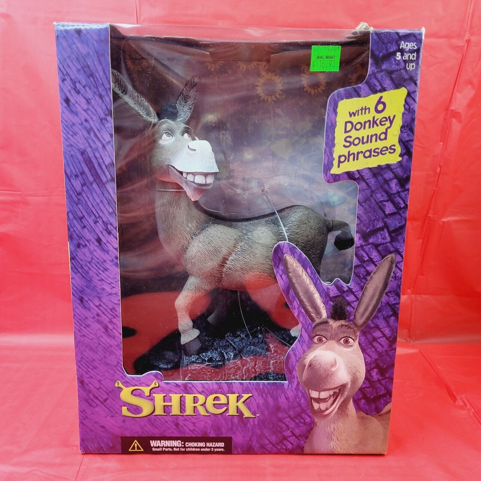 Rare New 2001 SHREK Talking donkey With 6 Sound Phrases Super Size 12 ...