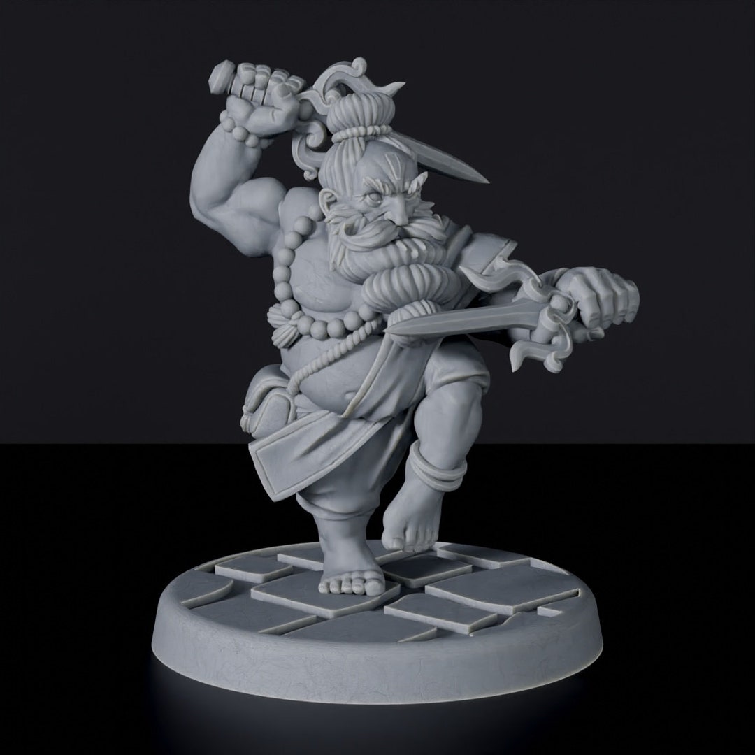 Dwarf Male Monk Dnd Inspired Fantasy Dnd Tabletop RPG Mini Great ...