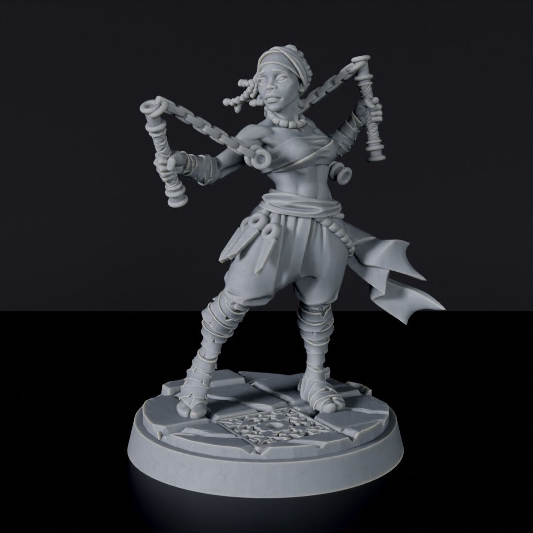 Human Monk Female Dnd Inspired Fantasy Dnd Tabletop RPG Mini Great ...