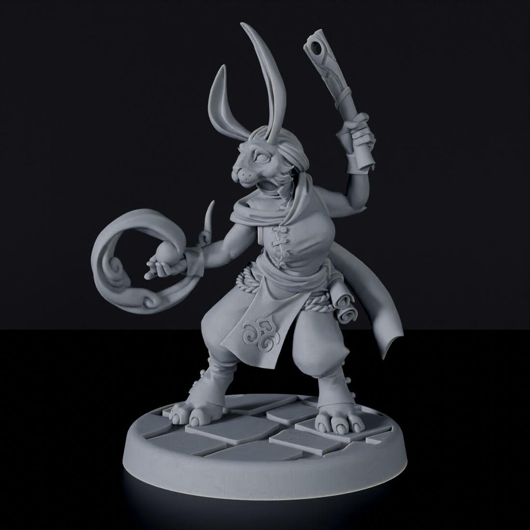 Rabbitfolk Female Monk Dnd Inspired Fantasy Dnd Tabletop RPG Mini Great ...