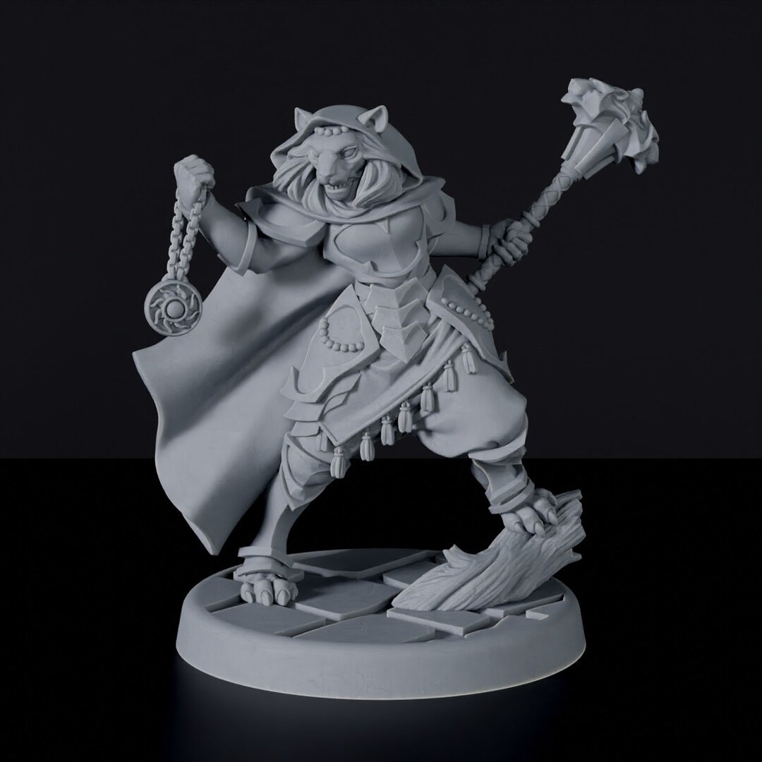 Lionfolk Female Cleric Dnd Inspired Fantasy Dnd Tabletop RPG Mini Great ...